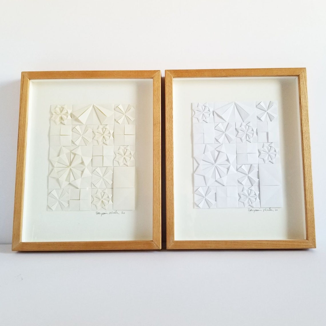 XO Origami Paper Collage White or Ivory Origami Art W - Etsy