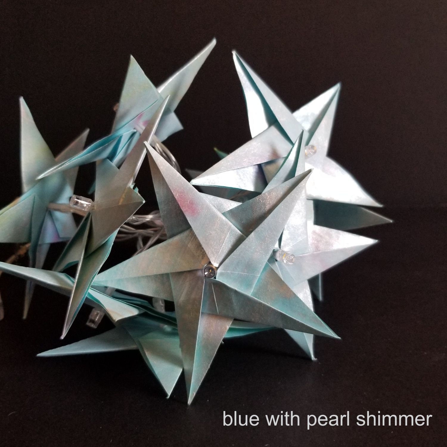 Origami Star Lights Garland - 6 Foot Strand of LED Lights on Timer W 10 ...