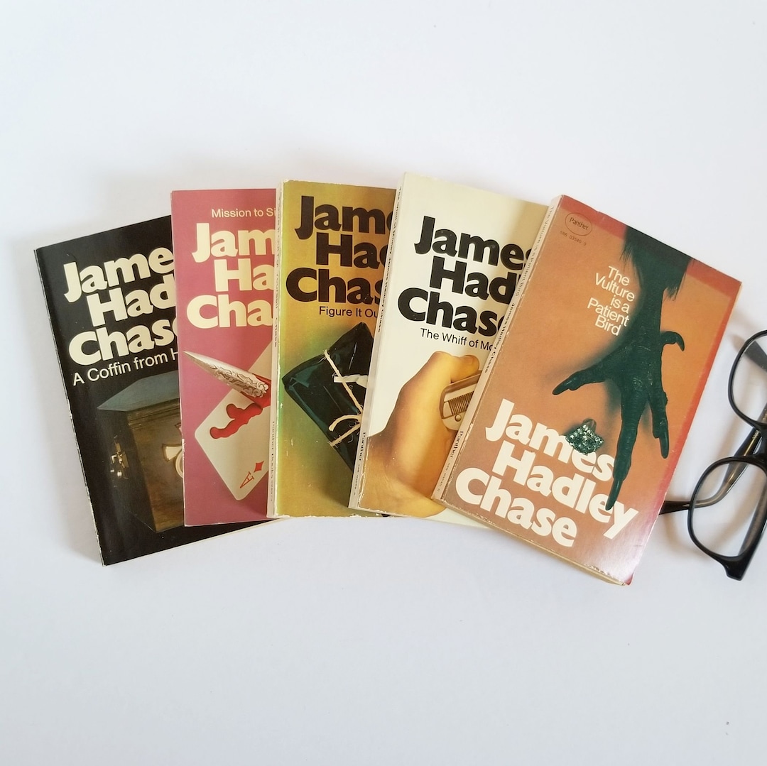 Set of 5 James Hadley Chase Thriller Novels - Vintage 60s 70s Panther Paperback Books - Instant ...
