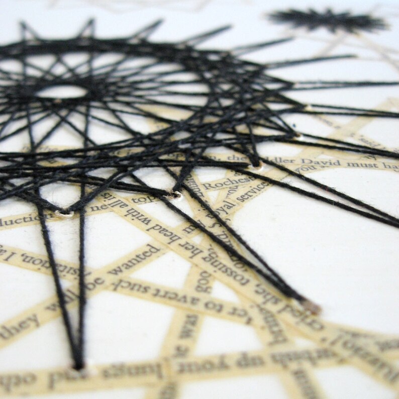 Star Constellation Embroidered Book Paper Collage W String - Etsy