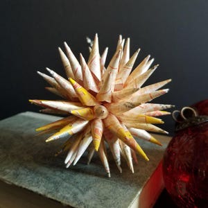 Lucky Polish Star Ornament - 4" Gold Paper Ball Decoration - Recycled ...