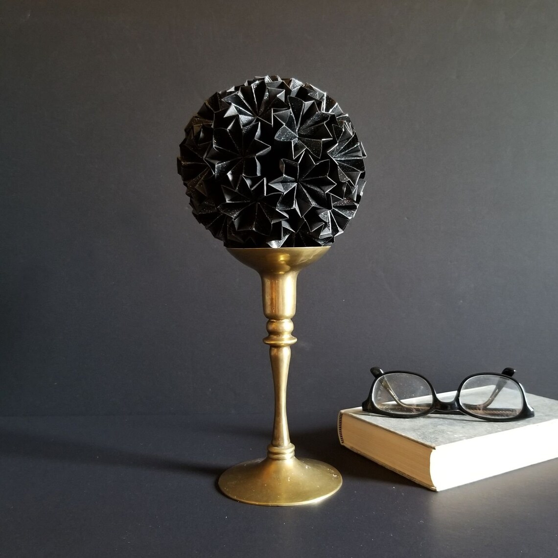 Black Paper Star Sculpture 5.5 Paper Ball of Stars - Etsy