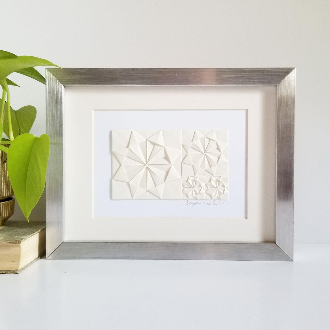 Folded Paper Collage Art - Origami Sketch No2x - Original Geometric Art ...