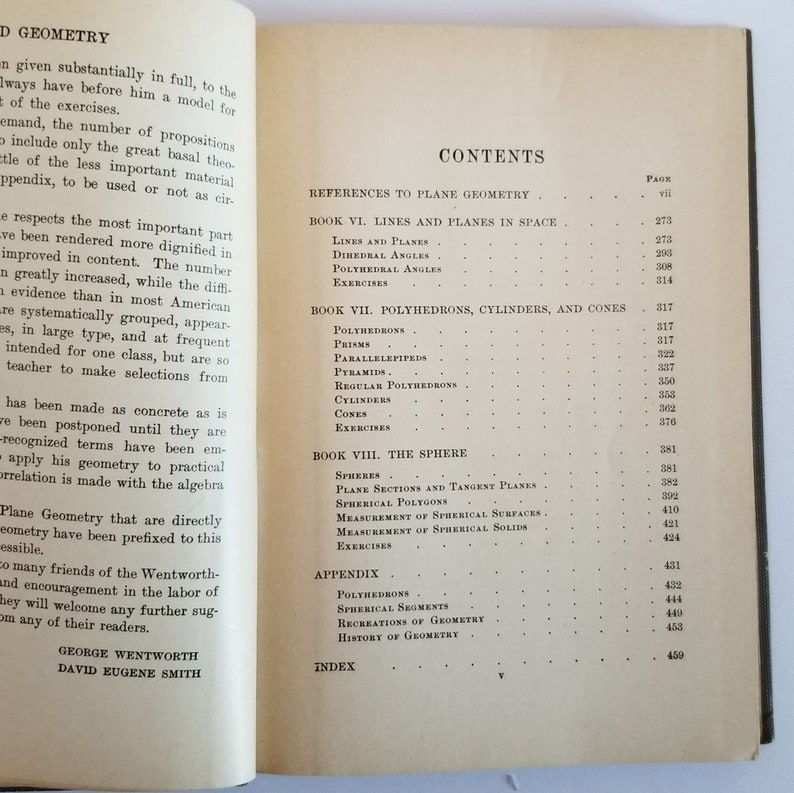 Solid Geometry Text Book Antique 1913 School Math Textbook - Etsy