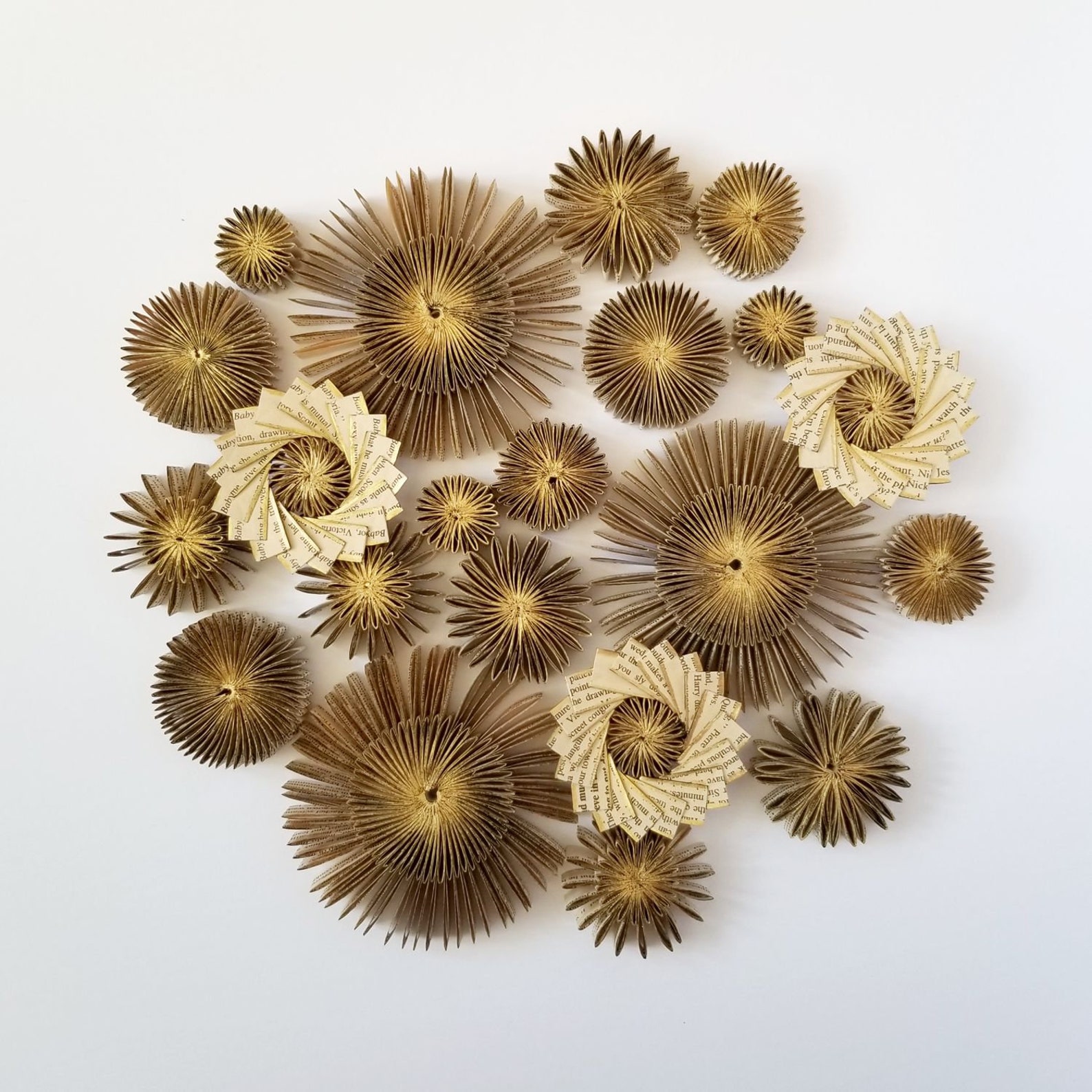 Gold Paper Wall Sculpture Book Paper Cog Collection No29 | Etsy