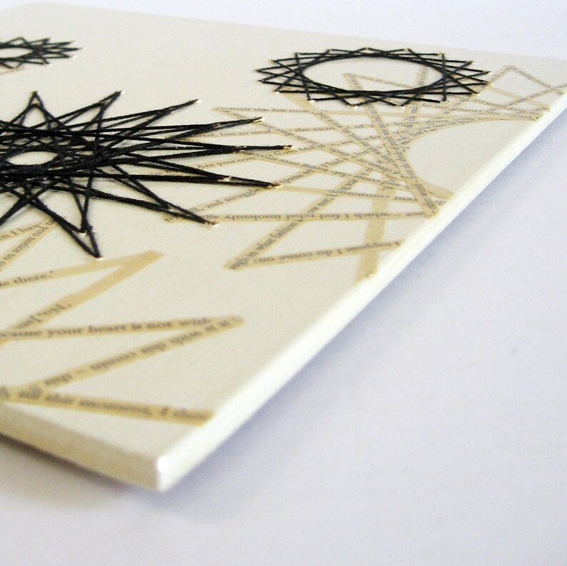 Star Constellation Embroidered Book Paper Collage W String - Etsy
