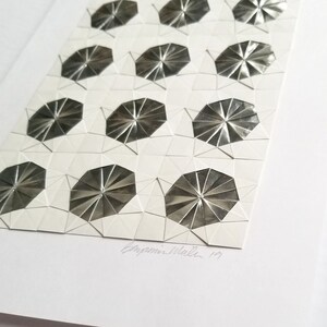 Metallic Silver Paper Collage Art - Origami Sketch No25 - Silver Wall ...