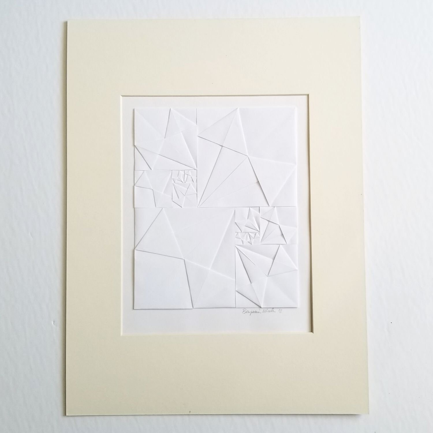 White Geometric Paper Collage Art Origami Sketch No3 | Etsy Canada