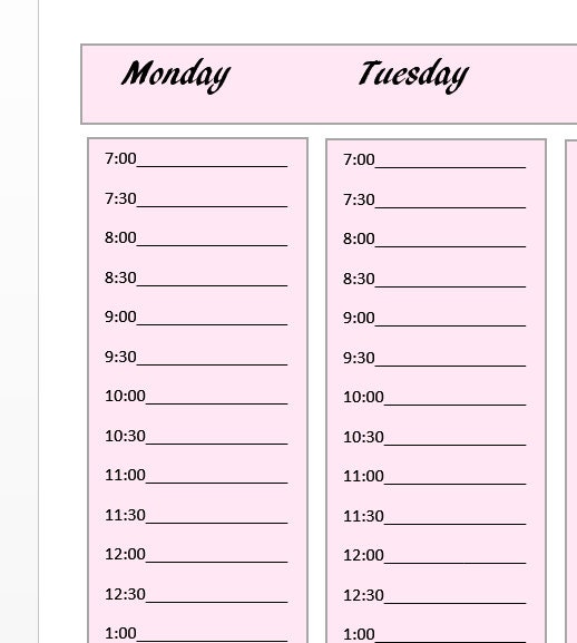 Powder Pink Weekly Schedule Planner: Virtual PDF for Goodnotes or ...