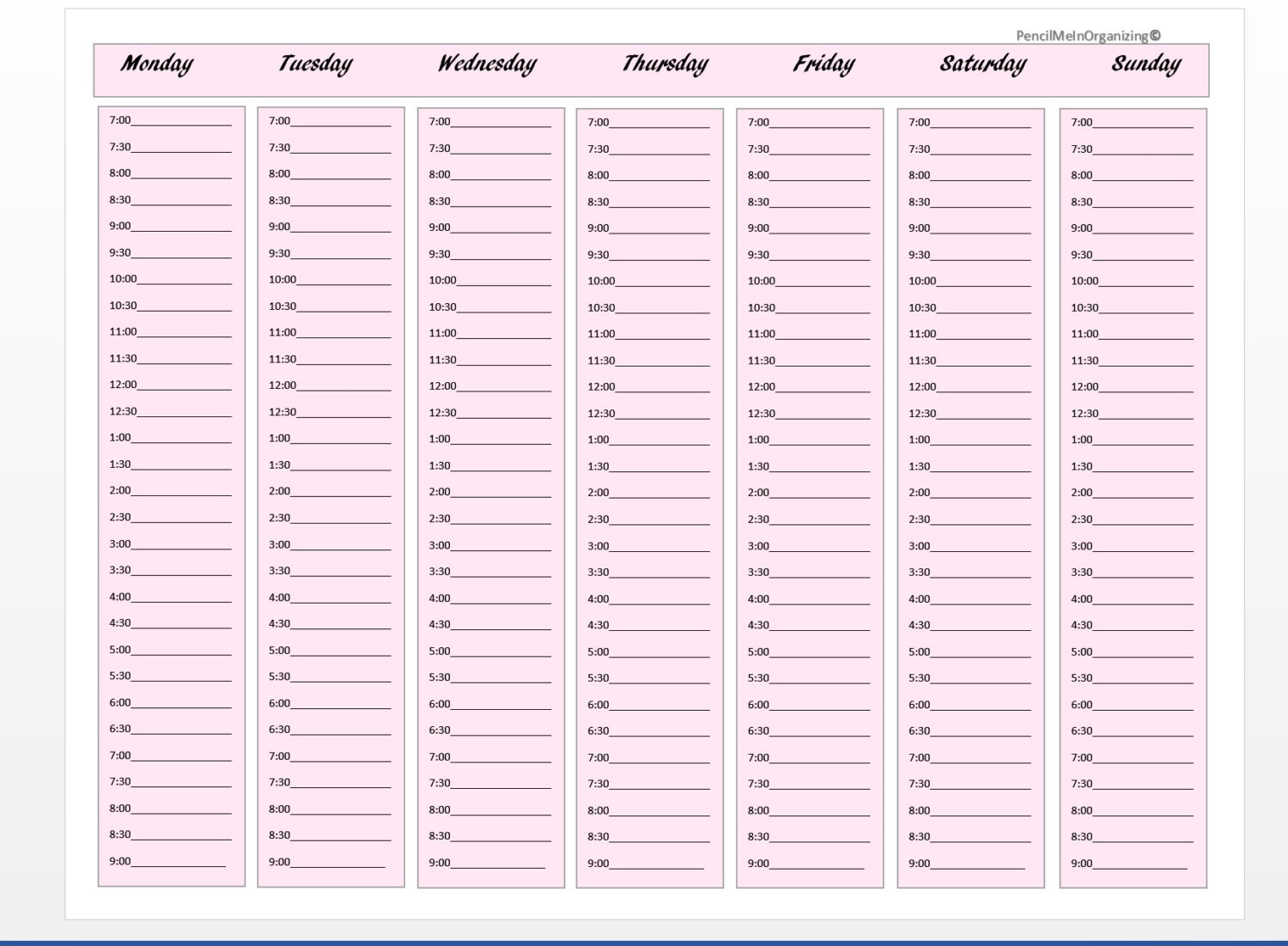 Powder Pink Weekly Schedule Planner: Virtual PDF for Goodnotes or ...