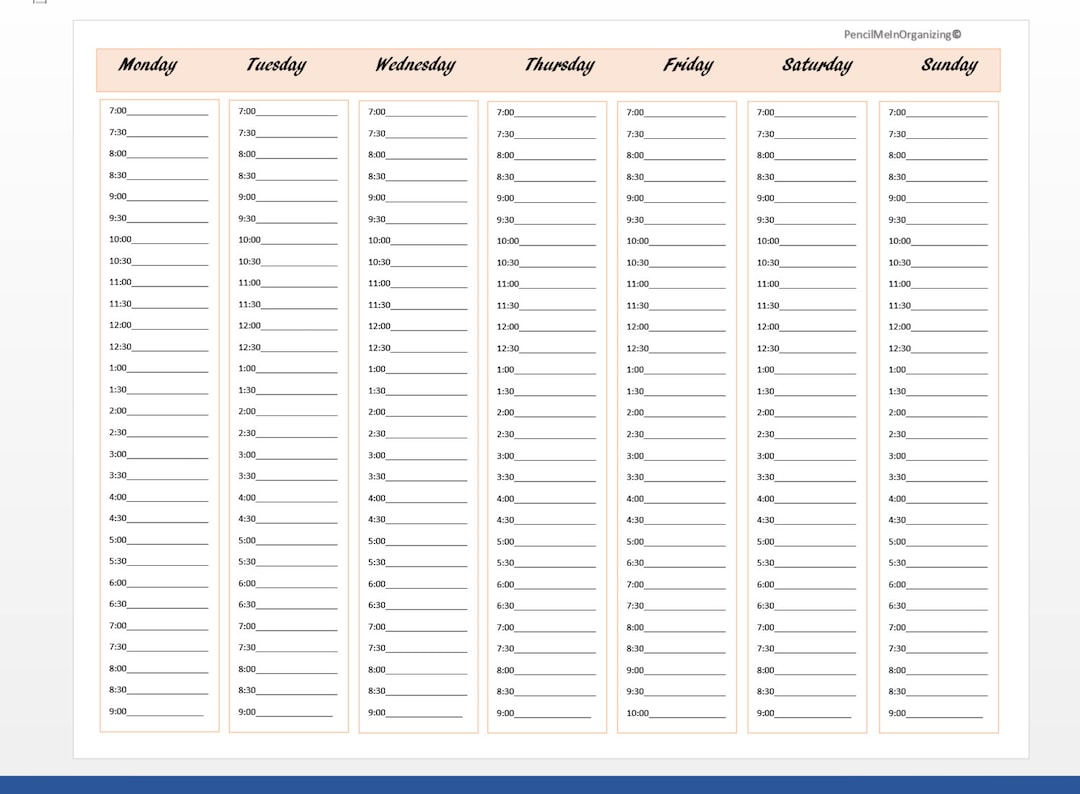 Peach Weekly Planner Printable - Etsy