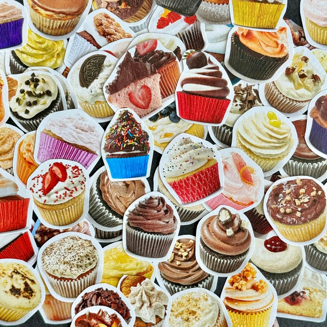 80pc MINI CUPCAKES Magazine Photo Clippings Cutouts - Junk Journal ...