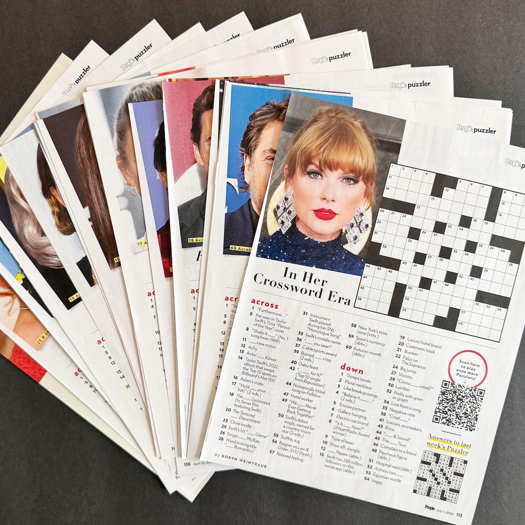 25pc Assorted People Magazine Crossword Puzzle Full Page Clippings ...