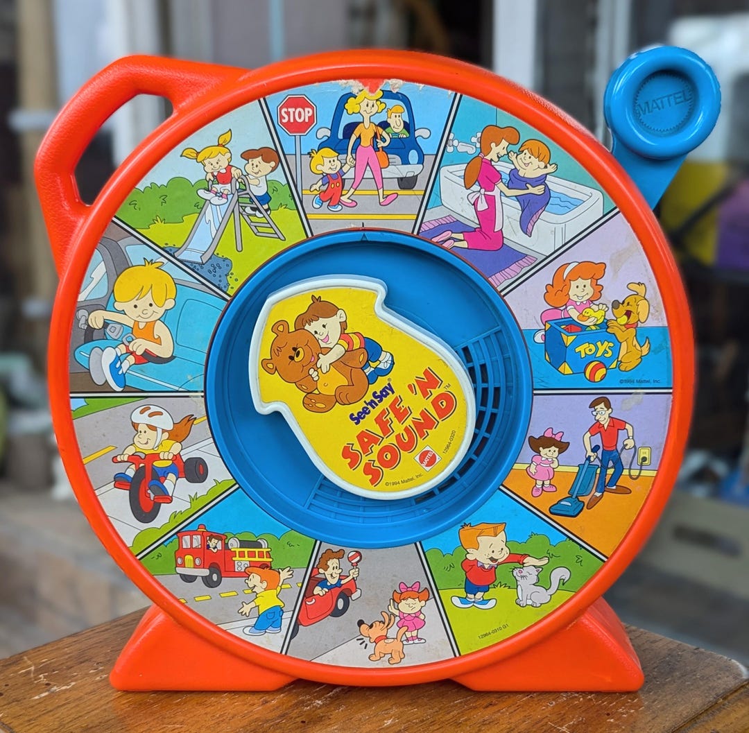Mattel See N Say Pullstring Toy Vintage 1985 Safe N Sound Babies and ...