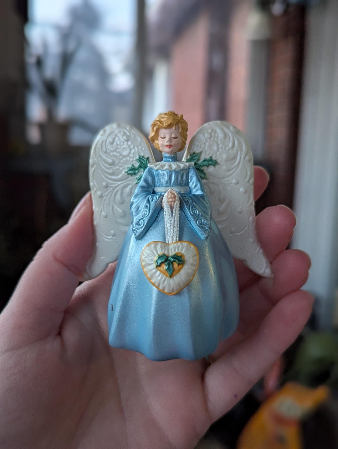 Hallmark Victorian Angel Miniature Tree Topper - Blue and White W ...