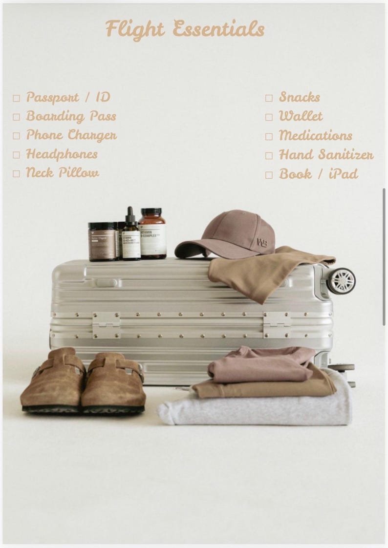 Minimalist Vacation Packing Checklist, Travel Organizer (A4 PDF) - Etsy