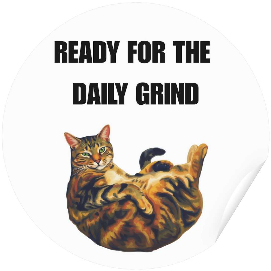 Tabby Cat Meme Digital Sticker for Laptop, Water Bottle - Pet Lover ...