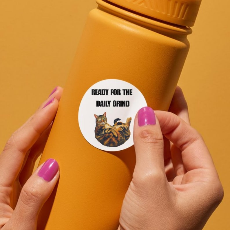 Tabby Cat Meme Digital Sticker for Laptop, Water Bottle - Pet Lover ...