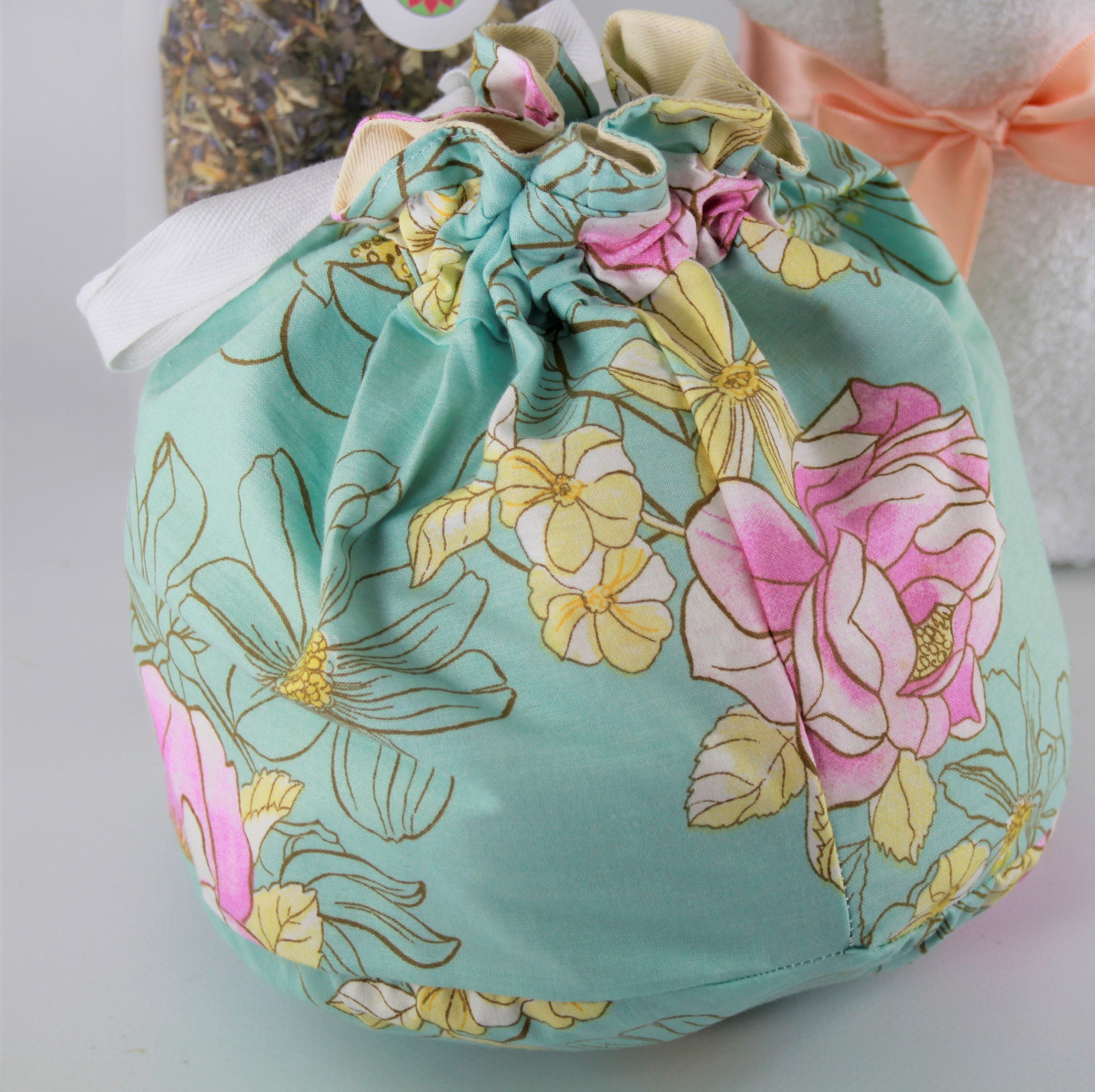 Lotus Birth Placenta Bag Aqua Floral Cotton Lined - Etsy