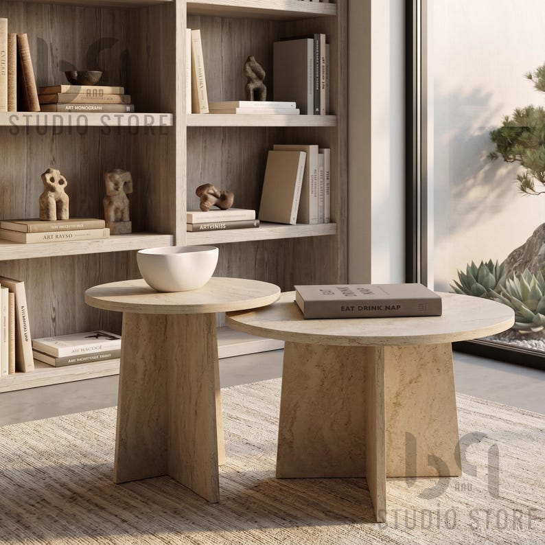 Handmade Maya Walnut Nesting Coffee Table Set, Mid Century Modern ...