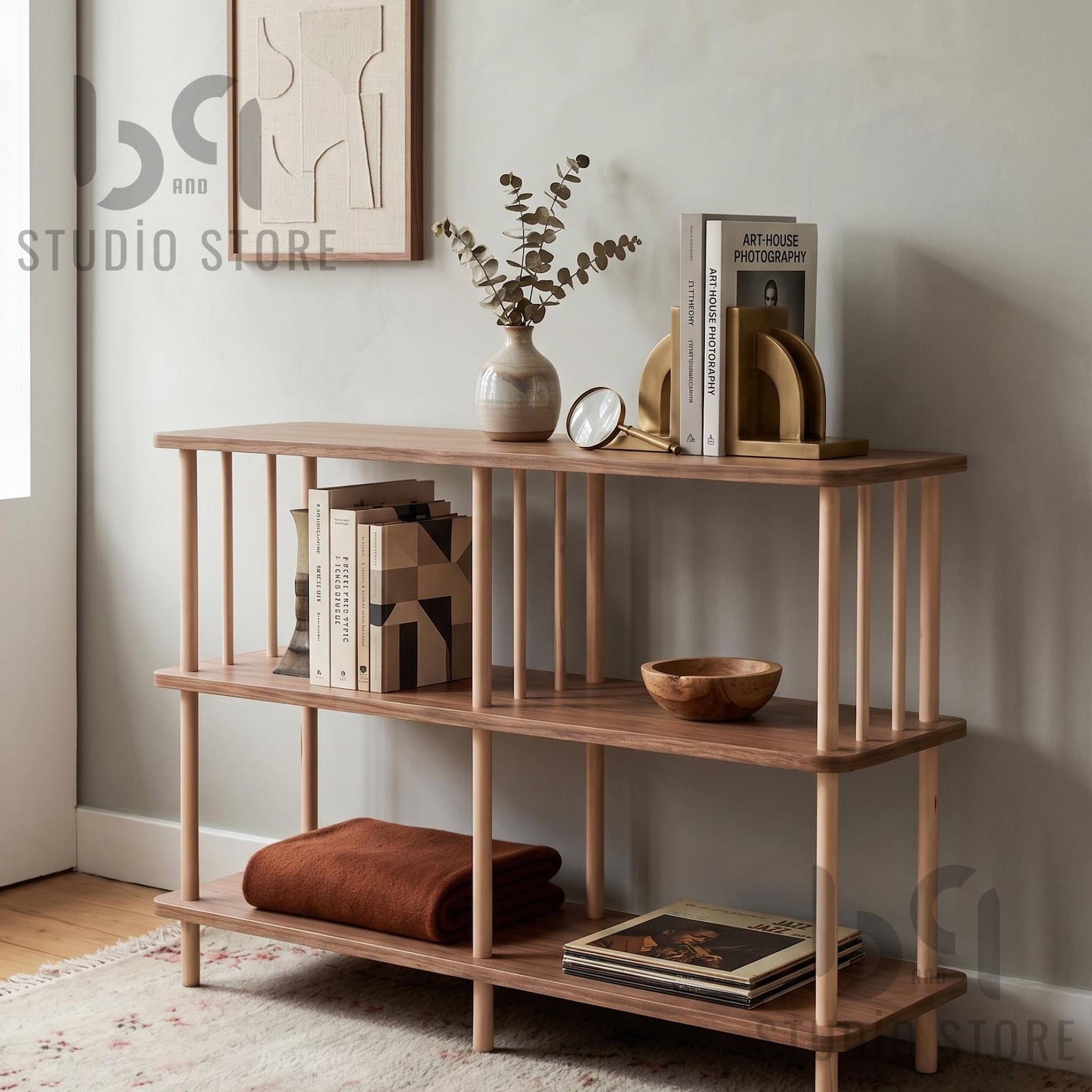Handmade Modern Atlantic Pine Console Table | Multi-functional Storage ...