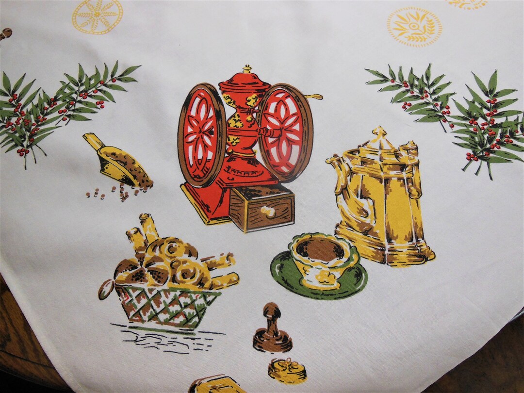 RARE Wilendure coffee Mill Vintage Tablecloth - Etsy