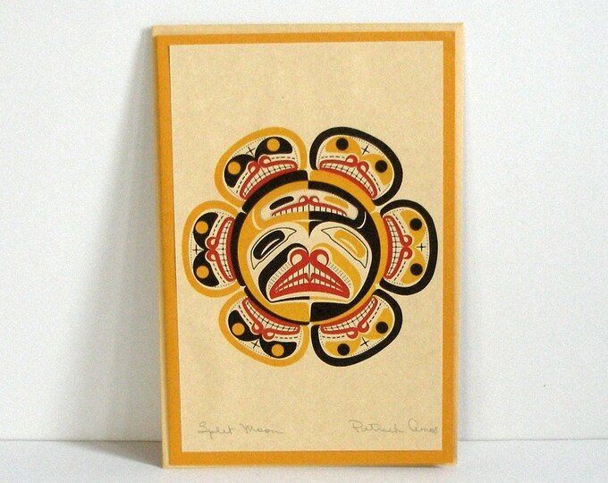 Vintage Eskimo Artist Patrick Amos Handmade Silk Screen split Moon ...