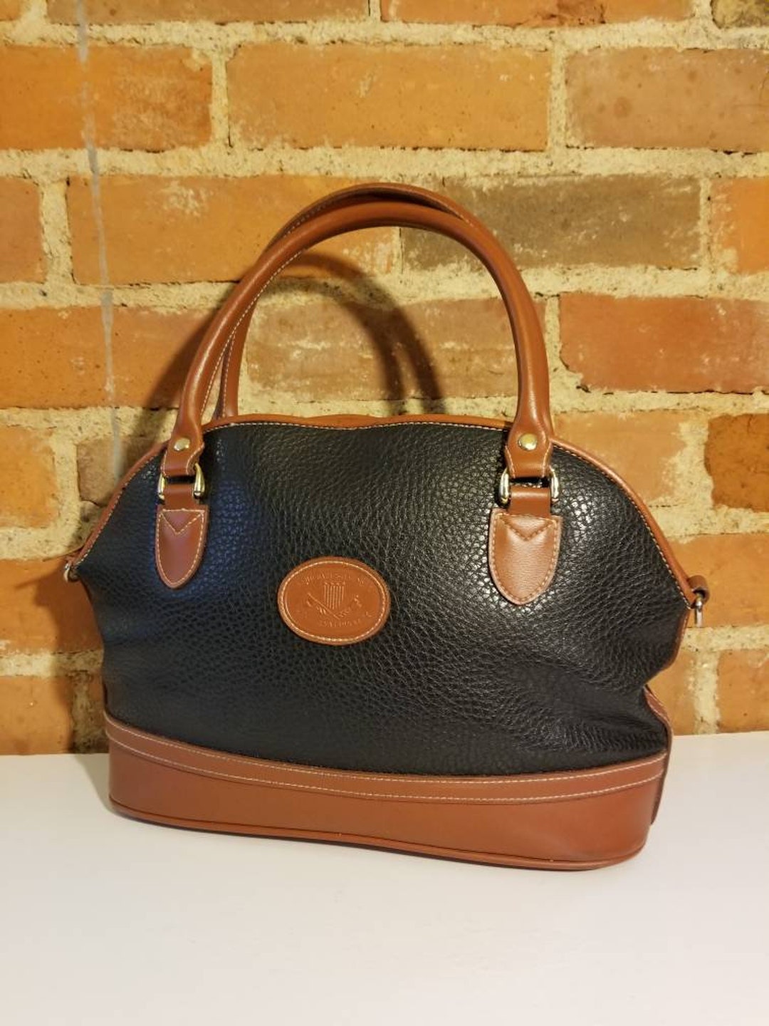 MICHAEL STEVENS INTERNATIONAL Purse // 80's Vintage Logo Black Brown ...