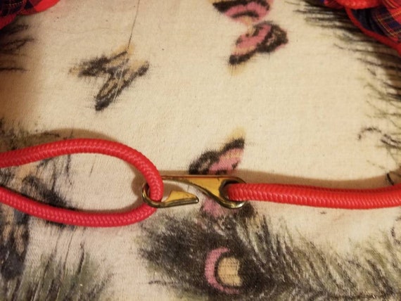 RED BRAIDED BELT // 80's Vintage Rope Cord Braided Be… - Gem