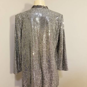 METALLIC SILVER CARDIGAN // 80's R&M Richards by Karen Kwong 2 in 1 ...