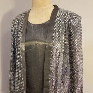 METALLIC SILVER CARDIGAN // 80's R&M Richards by Karen Kwong 2 in 1 ...