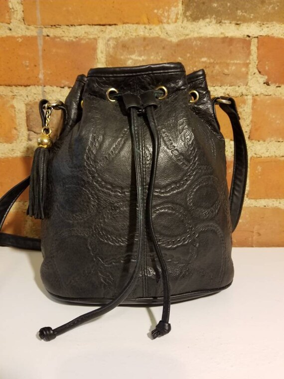 retro black leather tooled - Gem