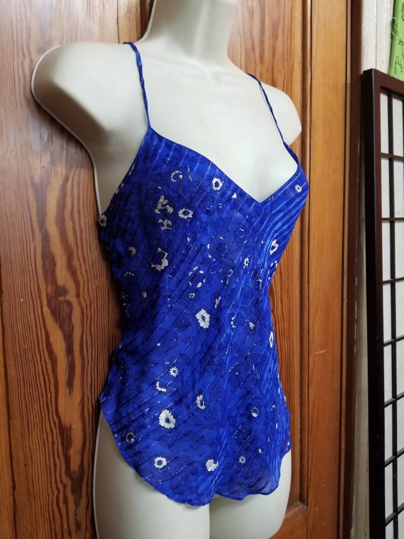 ROYAL BLUE CAMI // Sami New York Silk Camisole Tank Top Cami - Etsy