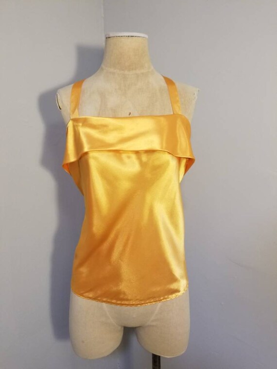 CANARY YELLOW CAMISOLE // Vintage 80's Silky Cami Lin… - Gem