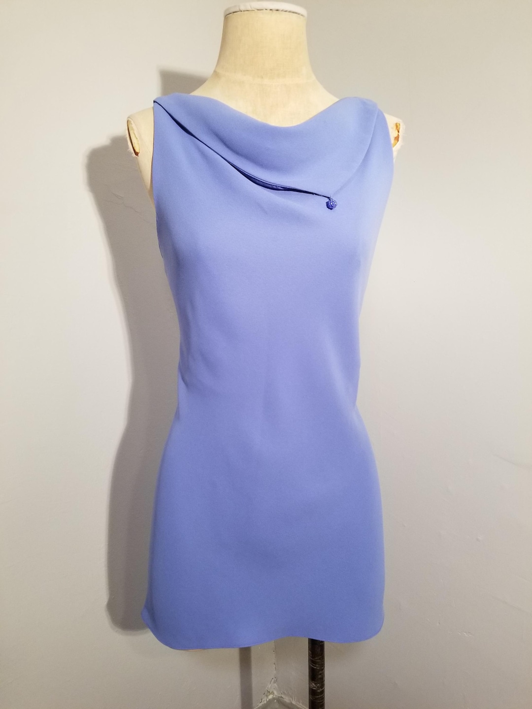 POSITIVE ATTITUDE DRESS // Vintage Periwinkle Powder Blue Draped Dress ...
