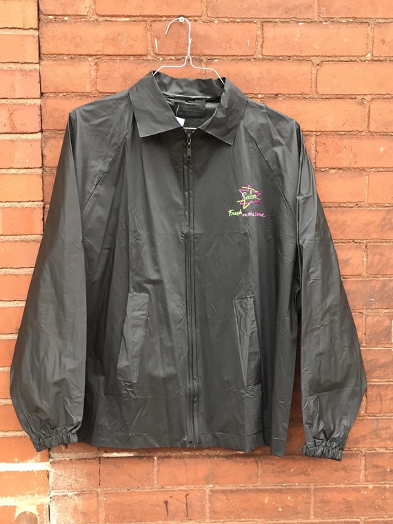 SALEM RAIN JACKET // 80's Vintage Black Pvc Coat Mvp … - Gem