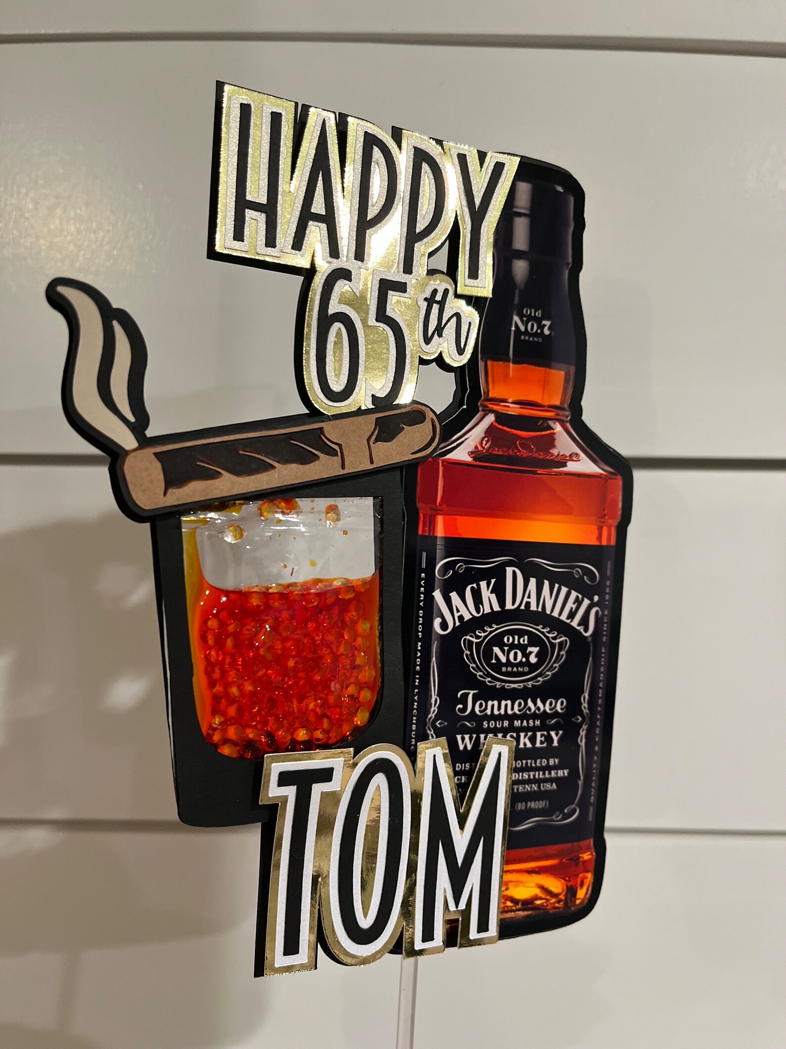 Whiskey and Cigar Cake Topper - Etsy