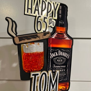 Whiskey and Cigar Cake Topper - Etsy