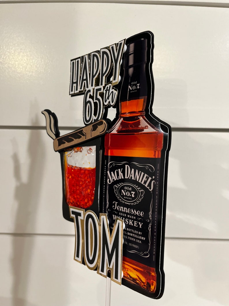 Whiskey and Cigar Cake Topper - Etsy