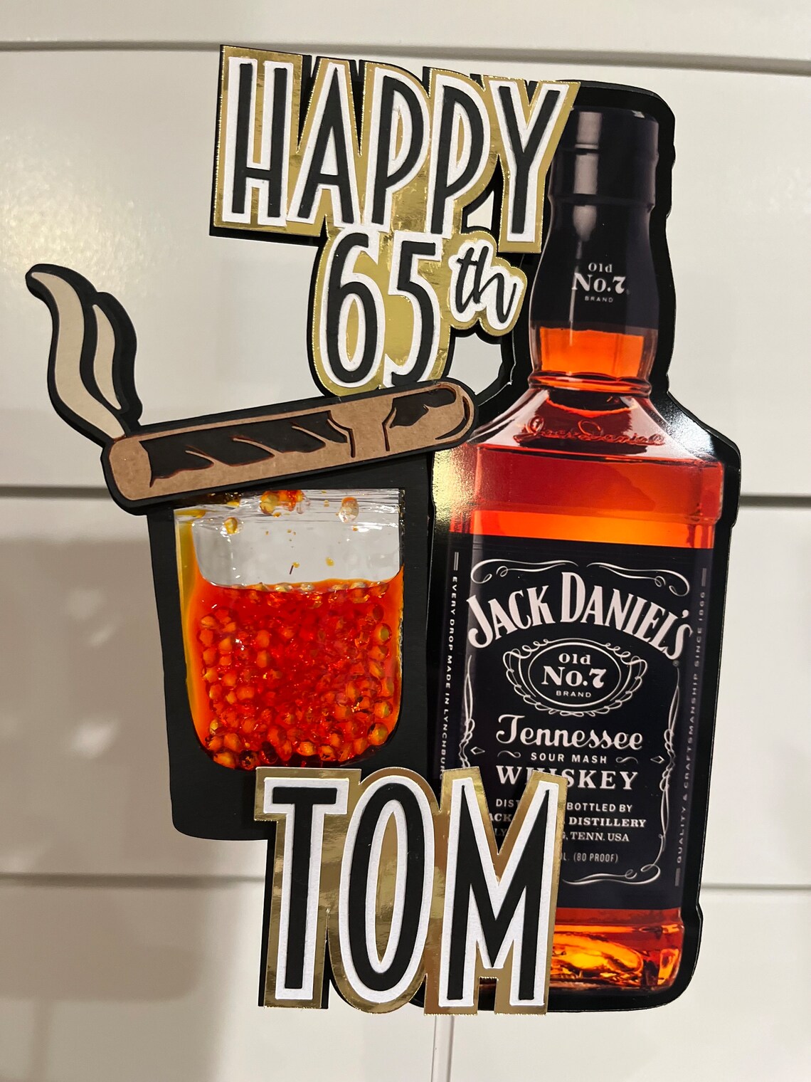 Whiskey and Cigar Cake Topper - Etsy