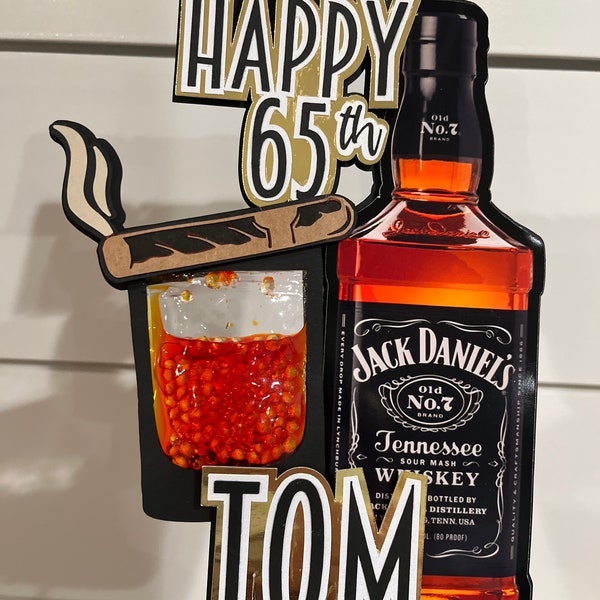 Whiskey and Cigars Cake Topper - Etsy
