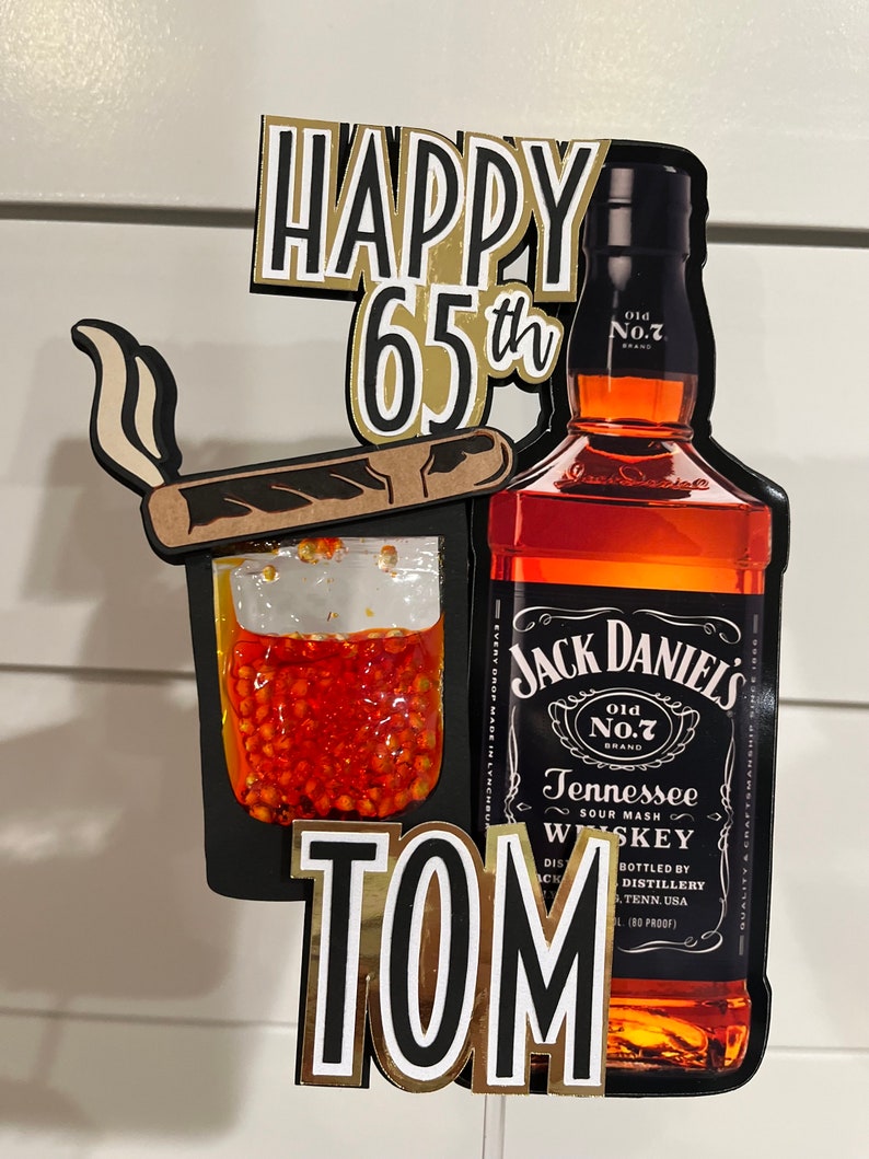 Whiskey and Cigar Cake Topper - Etsy