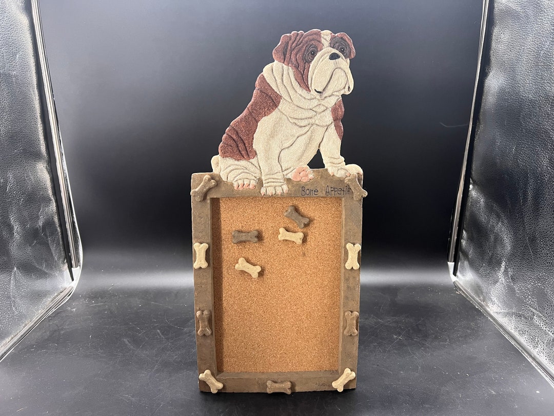 Bulldog Resin and Cork Bulletin Board Bone Appetit Crazy Mountain FREE ...