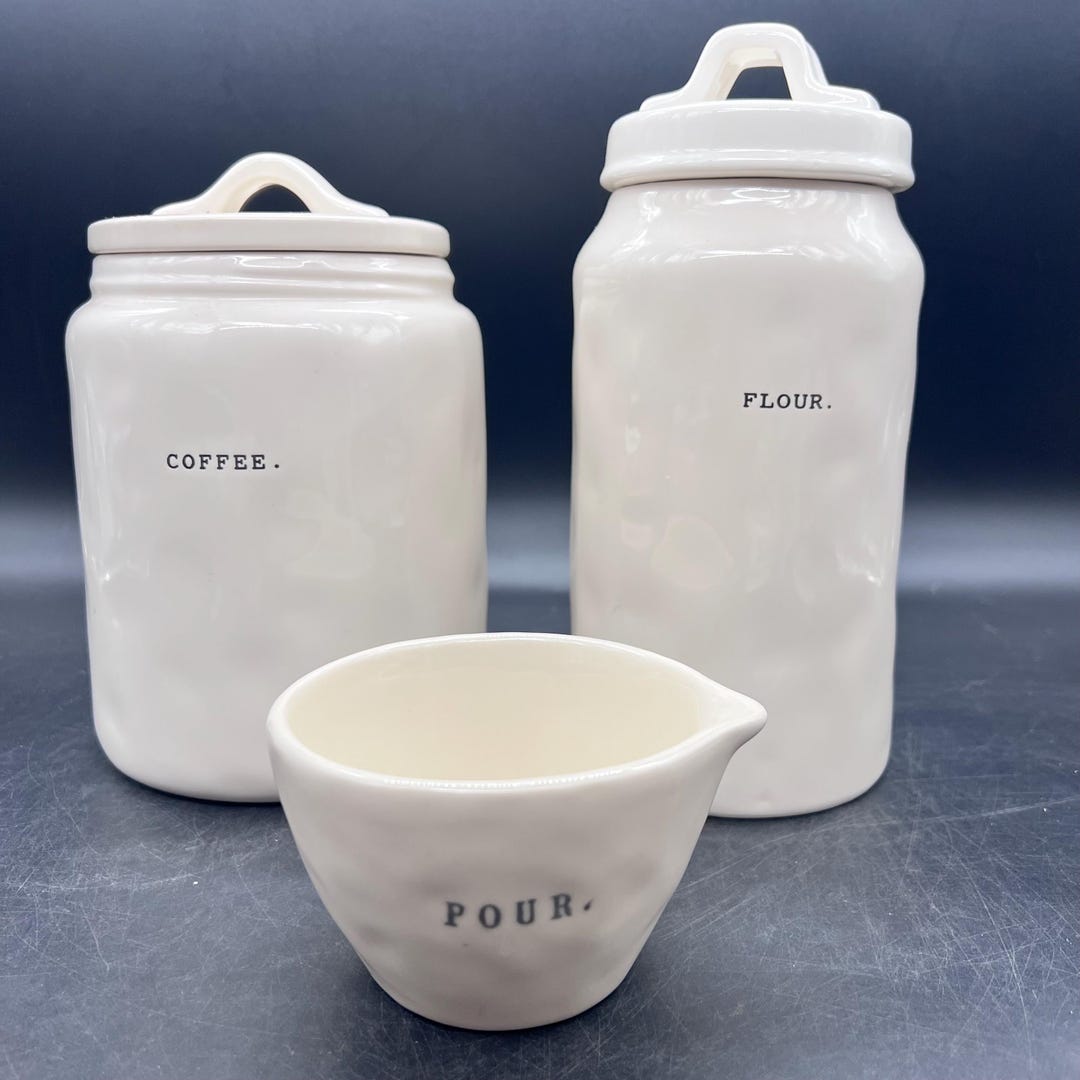 Rae Dunn SAKS Pour Measuring Cup Creamer or Canisters Flour or Coffee ...
