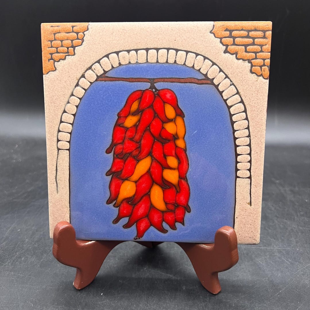 Prusa Tiles Elany Ristra Southwest Handpainted Made in USA Tile Art ...