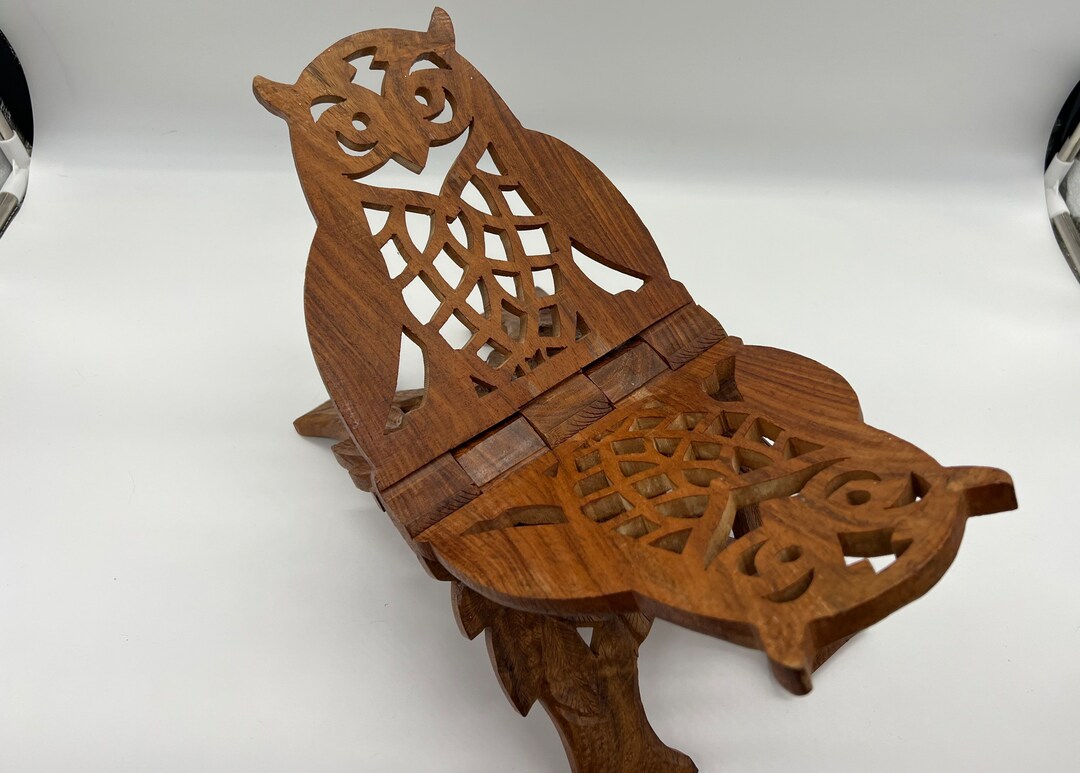 Owl Book Stand Folding Wood Cookbook Recipe Holder Bible Stand - Etsy