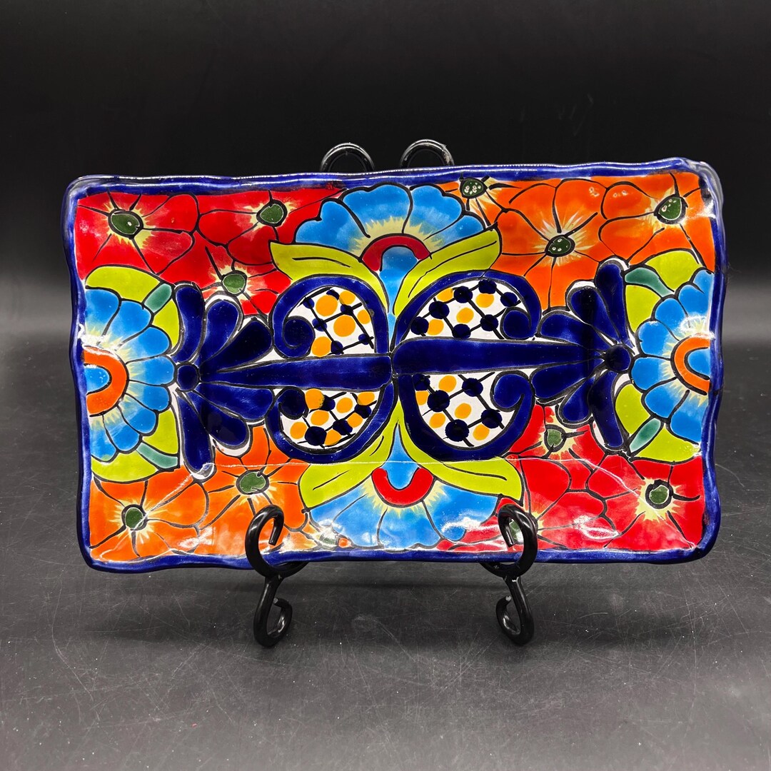 Talavera Rectangular Display or Serving Dish Mexico Pottery Plate 11 ...