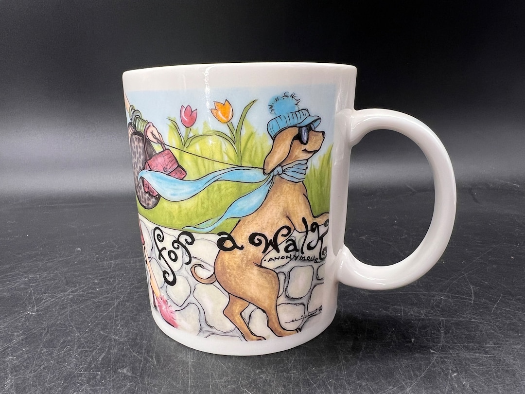 Vintage Chaleur Michelle Broussard Coffee Mug Dogs Taking Walks Coffee ...