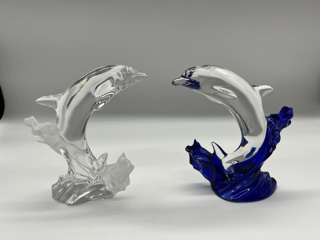 Lenox Full Crystal Leaping Dolphins Vintage 1990s Choice of Satin Wave ...
