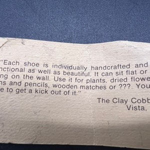 The Clay Cobbler Wall Pocket Planter Shoe Terra-cotta Pottery Floral ...